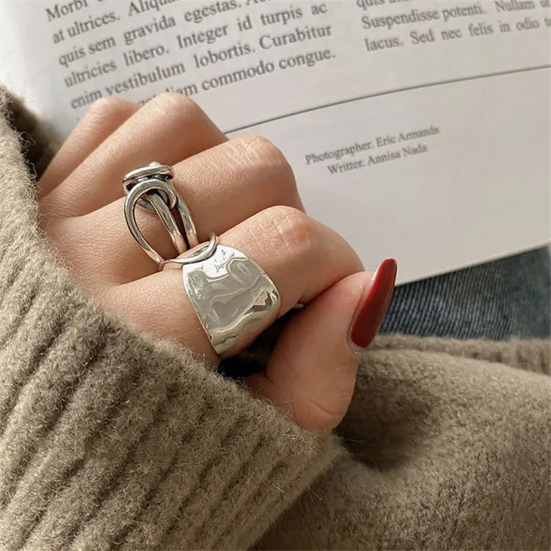 Chunky Silver Plated Statement Ring For Women on Luulla