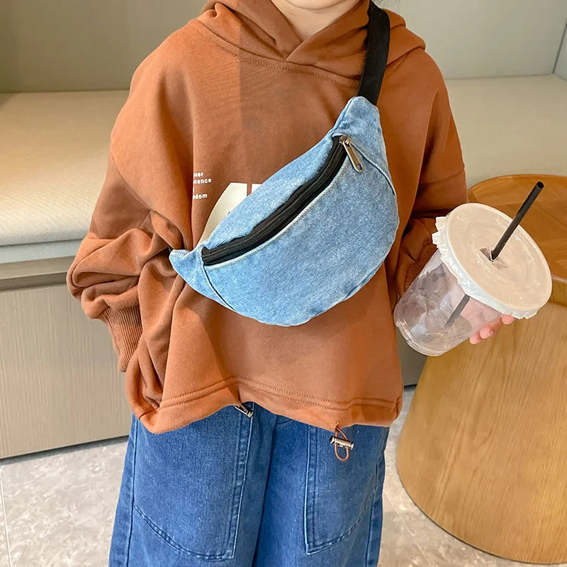 Denim Crossbody Fanny Pack For Kids on Luulla