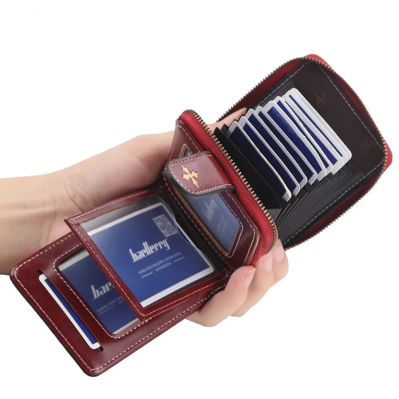 Compact Rfid Leather Wallet With Multiple Card Slots on Luulla