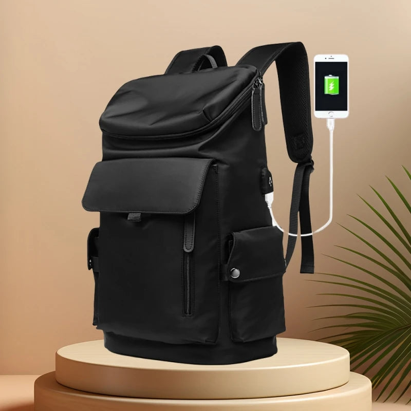 Sleek Black Backpack With Built-in Usb Port on Luulla