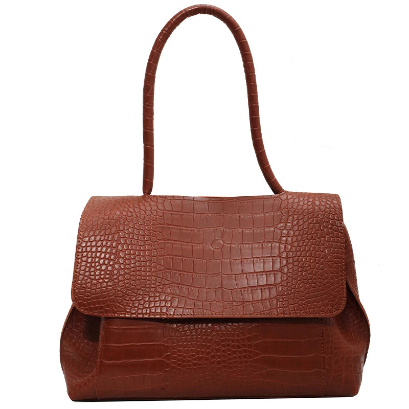 Elegant Croc-embossed Leather Shoulder Bag For Women on Luulla