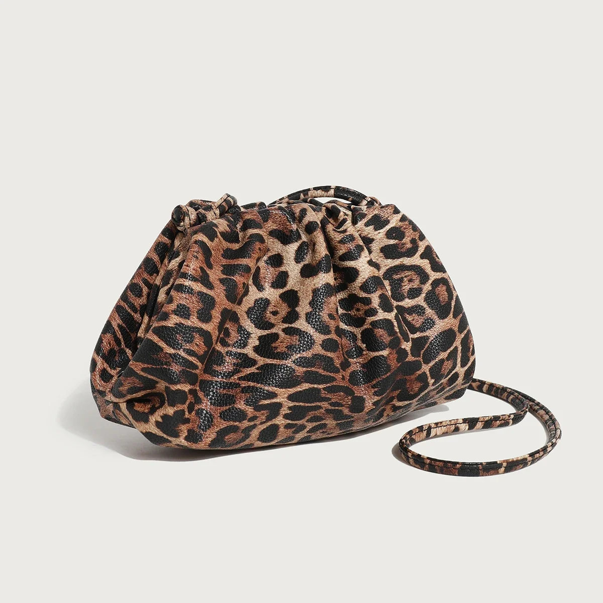 Leopard Print Drawstring Pouch Clutch Bag on Luulla