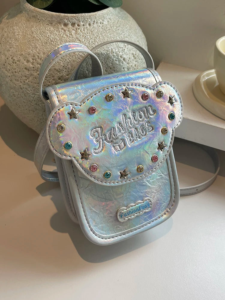 Holographic Star Encrusted Mini Crossbody Bag on Luulla