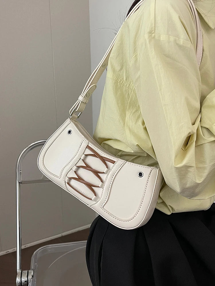 Stylish White Shoulder Bag With Unique Design on Luulla