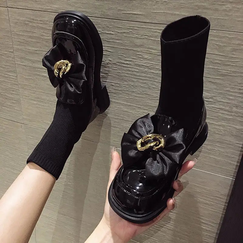 Womens Luxury Black Patent Leather Ankle Boots on Luulla