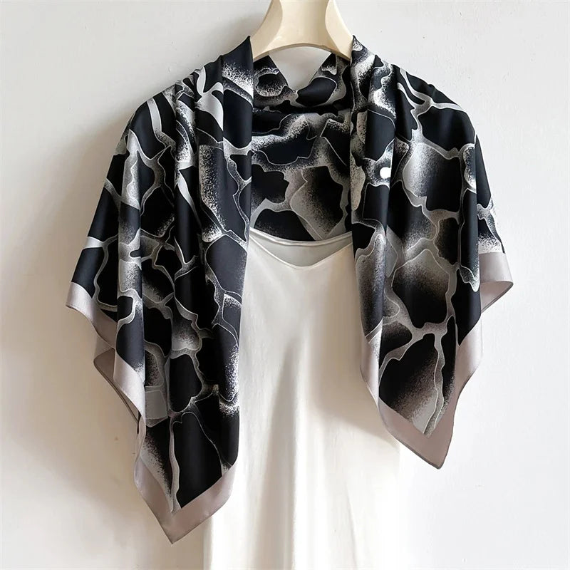 Elegant Giraffe Print Silk Scarf For Women on Luulla