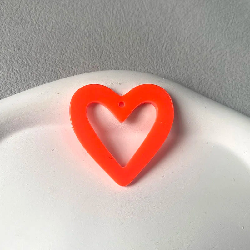 Colorful Heart Shape Plastic Craft Pendants on Luulla