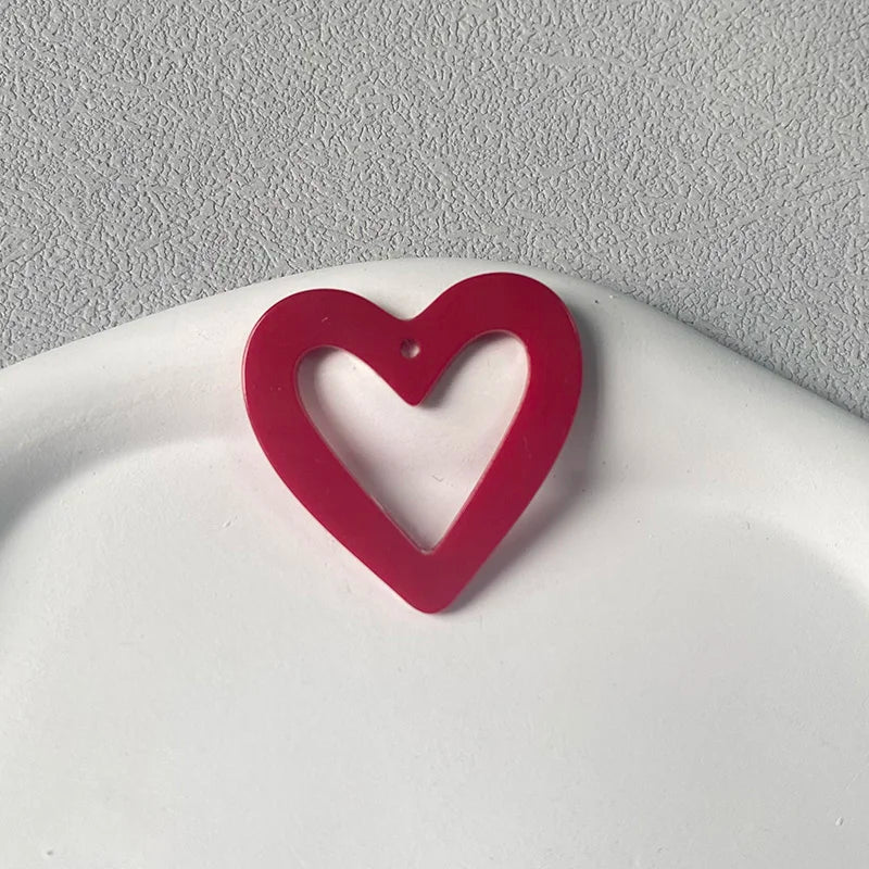 Colorful Heart Shape Plastic Craft Pendants on Luulla