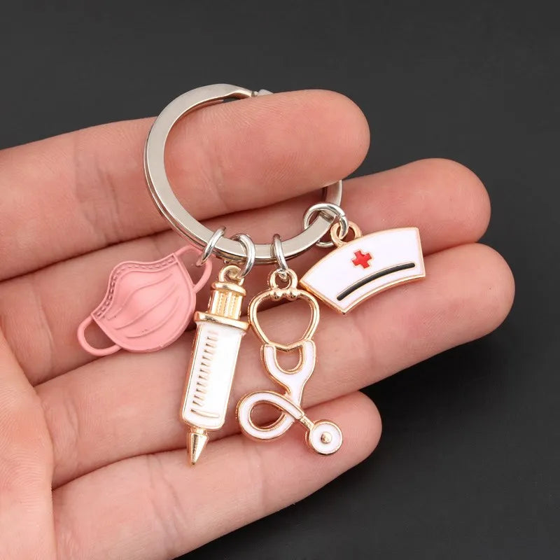 Nurse Theme Keychain With Medical Charms on Luulla