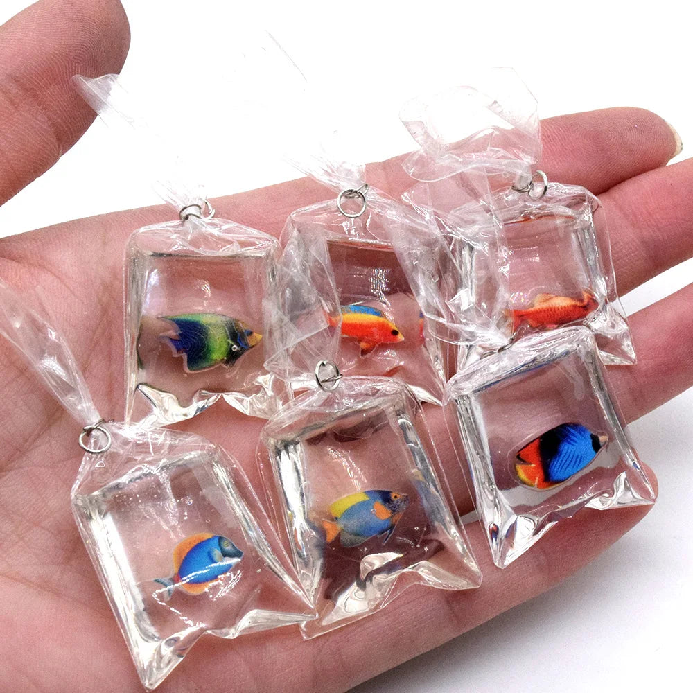Miniature Multicolor Tropical Fish Keychain Set on Luulla