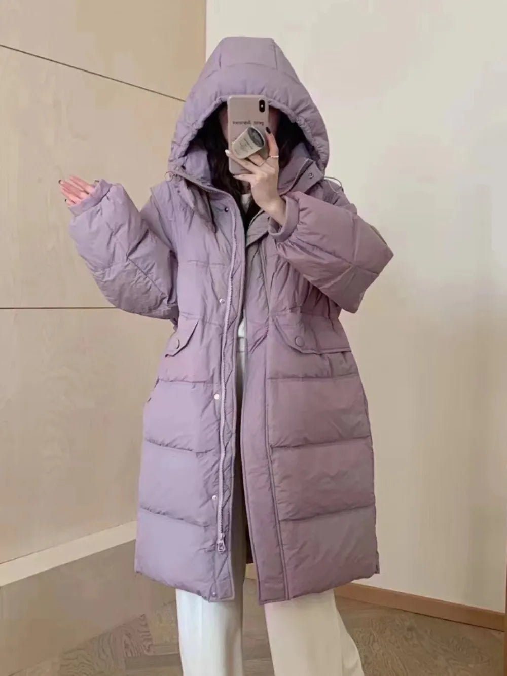 Cozy Long Hooded Winter Jacket For Women on Luulla