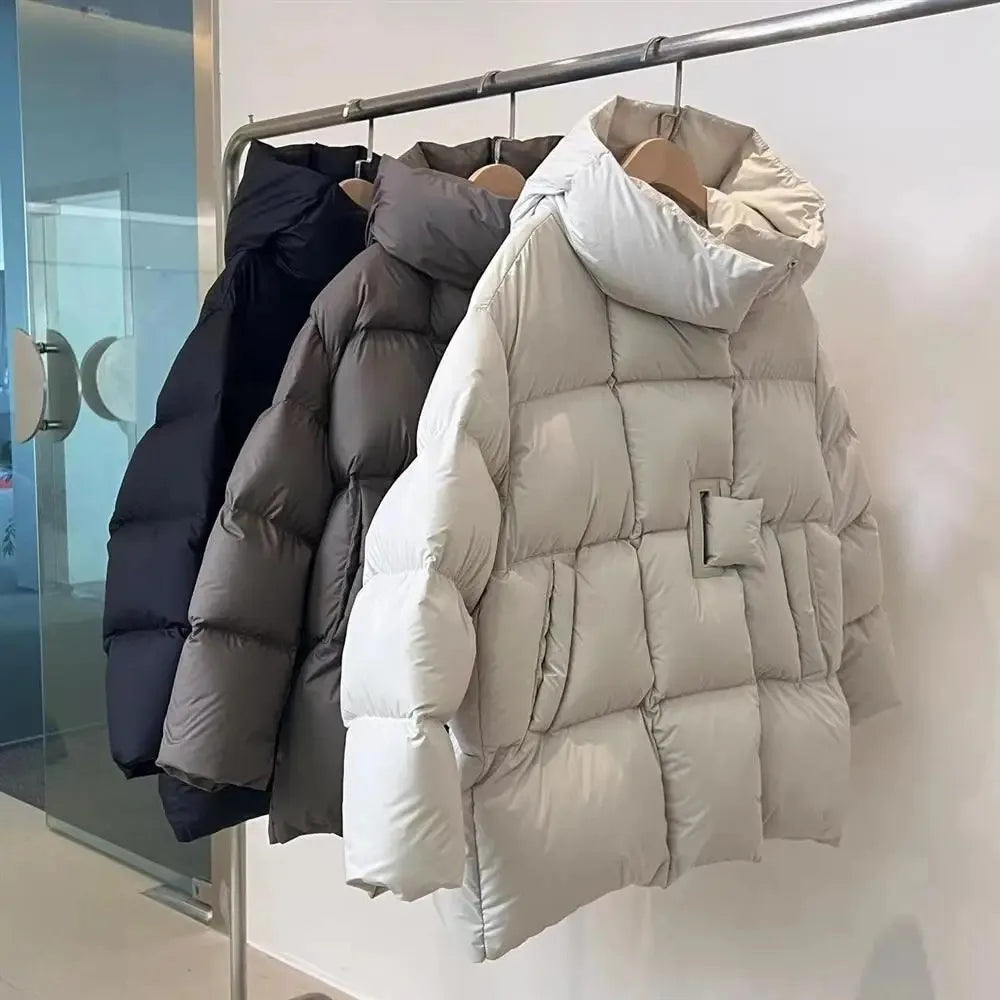 Cozy Oversized Puffer Jacket For Winter Warmth on Luulla