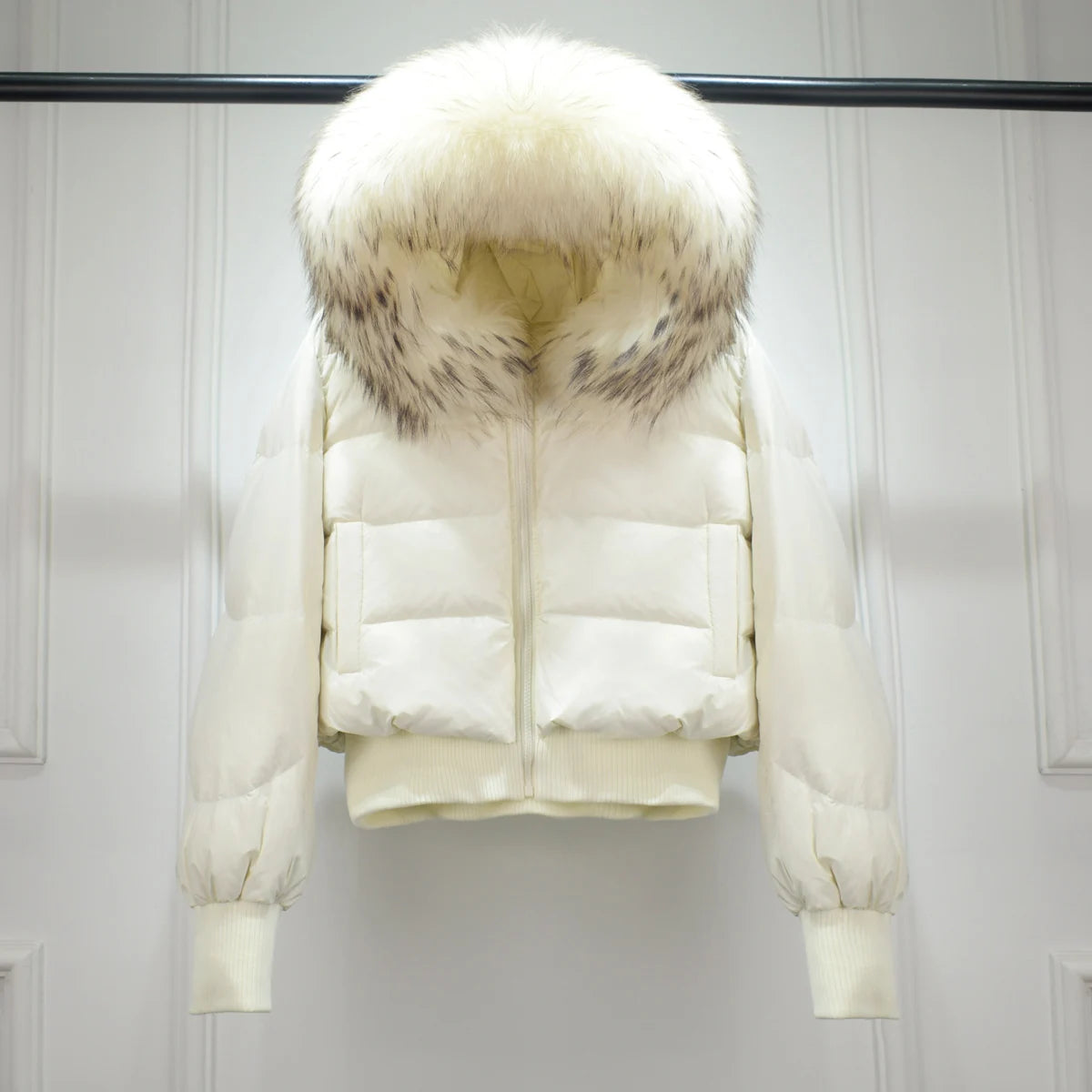 Luxe Fur Hooded Puffer Jacket For Winter on Luulla