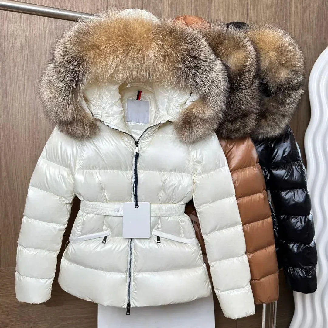 Premium Puffer Jacket With Luxurious Fur Hood on Luulla