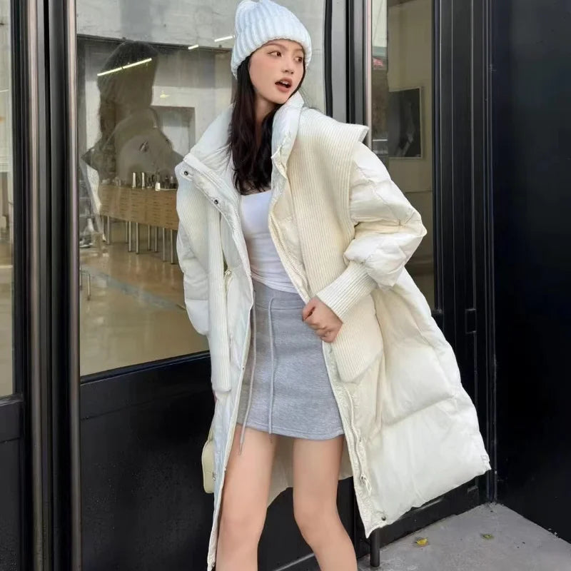 Cozy White Winter Coat With Matching Hat on Luulla