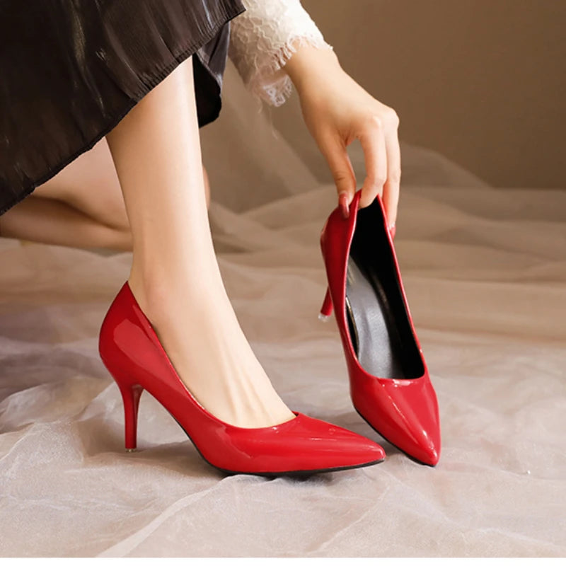 Red Patent Leather High Heel Stilettos For Women on Luulla